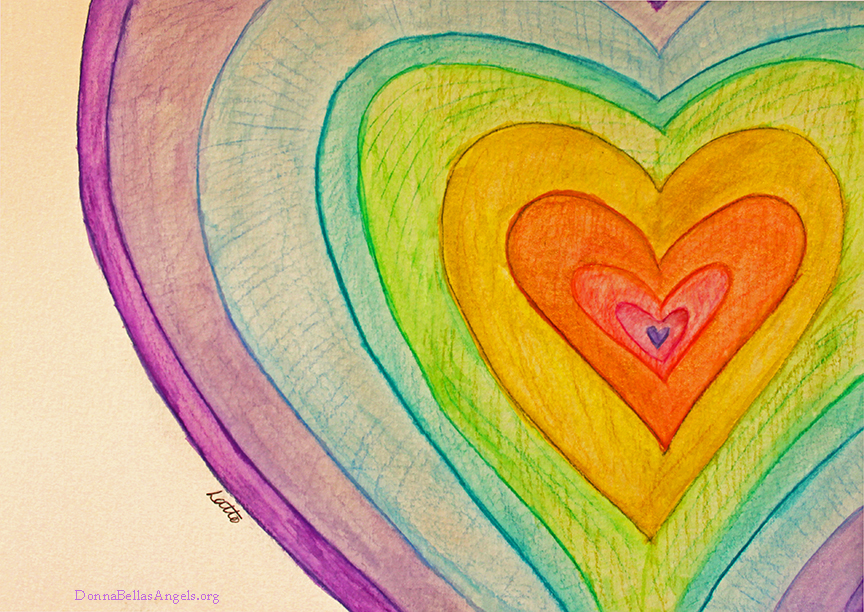 Rainbow Friendship Hearts Watercolor Art Painting & Gifts - DonnaBellas ...